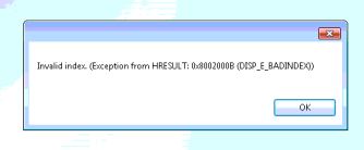 Outlook - Invalid index. (Exception from HRESULT:0x8002000B(DISP_E_BADINDEX)) - SCD Information ...