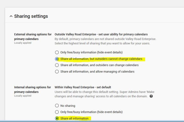 Shared Google Calendar To External Email Addresses SCD Information 